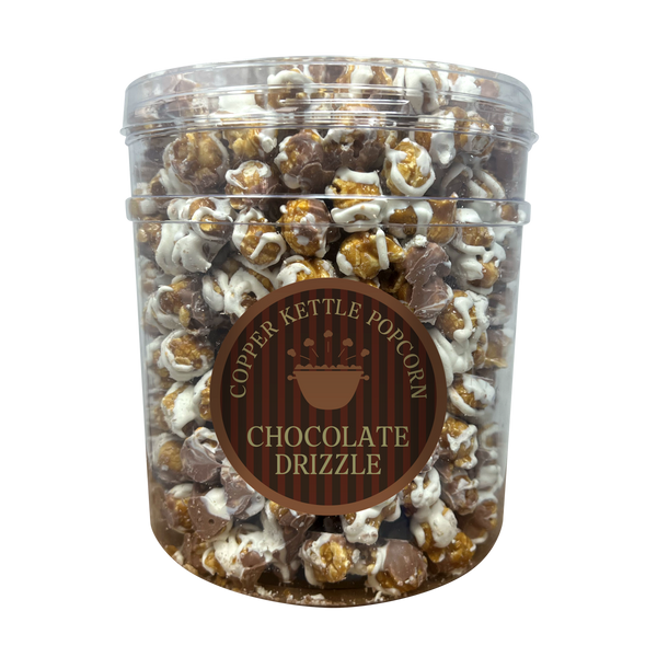 Chocolate Drizzle Caramel Corn – Copper Kettle Popcorn